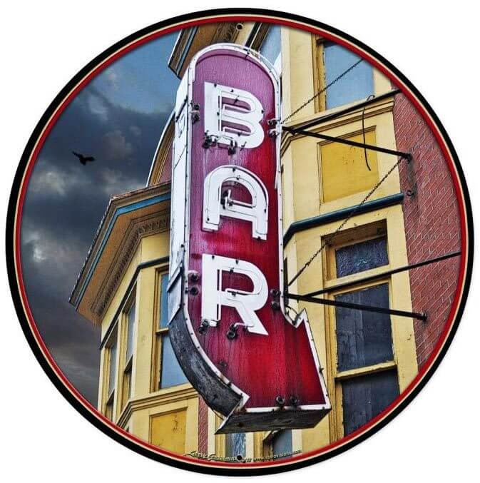 Bar Round Sign 28 x 28 Inches