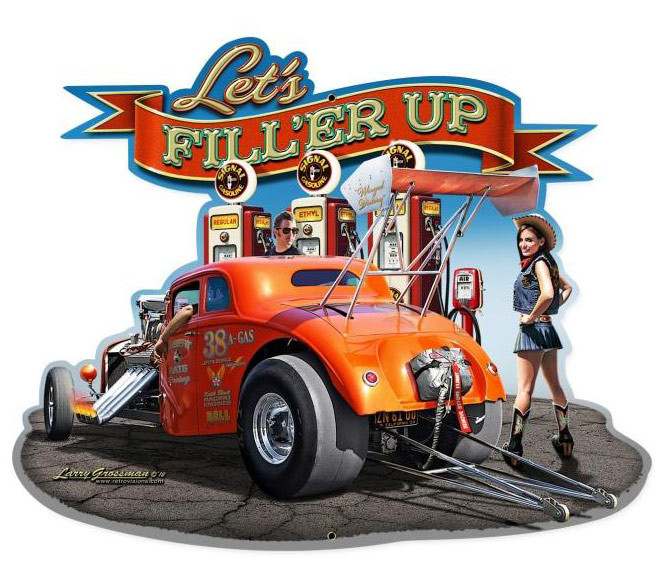 Fill Er Up Custom Metal Shape Sign 28 x 23 Inches