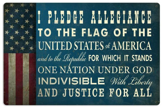 The Pledge of Allegiance Metal Sign – Patriotic Wall Art
