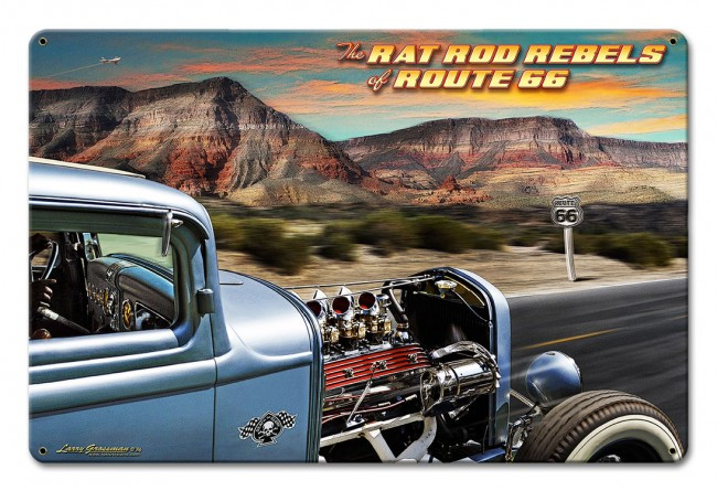 Rat Rod Rebels Metal Sign 18 x 12 Inches