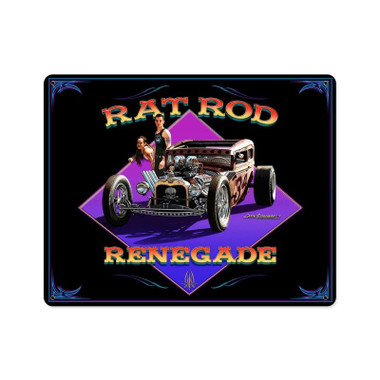 Rat Rod Renegade Metal Sign 15 x 12 Inches