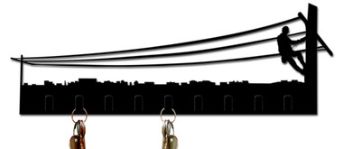 Lineman Keyholder Metal Sign 21 x 7 Inches