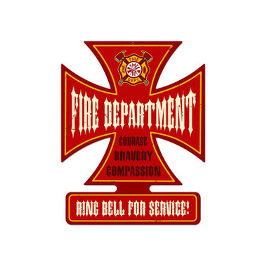 Fire Department Metal Sign 18.5 x 14.5 Inches