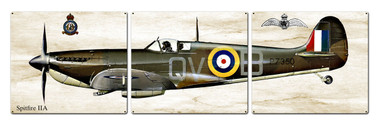 Spitfire Iia Metal Sign 48 x 14 Inches