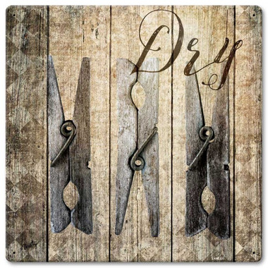 Dry Metal Sign 12 x 12 Inches