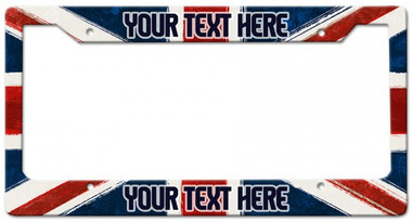 Union Jack Personalized License Frame 12 x 6 Inches