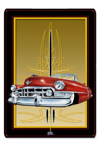 50 Cadi Red Metal Sign 12 x 18 Inches