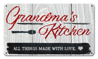 Grandma's Kitchen Metal Sign 14 x 8 Inches