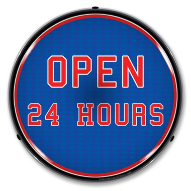 Open 24 Hours LED Lighted Business Sign 14 x 14 Inches
