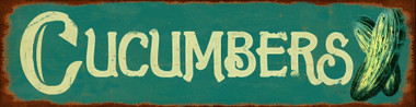 Cucumber Metal Sign 20 x 5 Inches