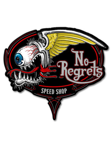 No Regrets Metal Sign 16 x 15 Inches