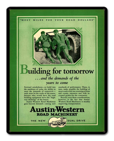 Austin Western Metal Sign 12 x 15 Inches