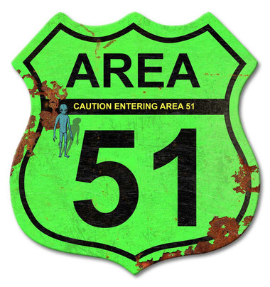 Area 51 Road Sign Shield Metal Sign 15 x 15 Inches