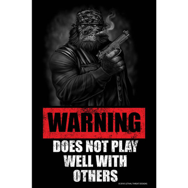 Gorilla Warning Metal Sign 12 x 18 Inches