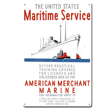Maritime Service Metal Sign 12 x 18 Inches