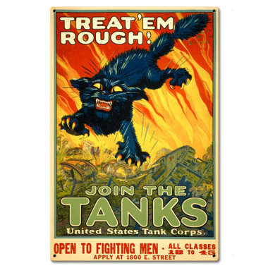 Join the Tanks Metal Sign 12 x 18 Inches