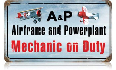 Retro Airframe Powerplant Color Metal Sign 14 x 8 Inches