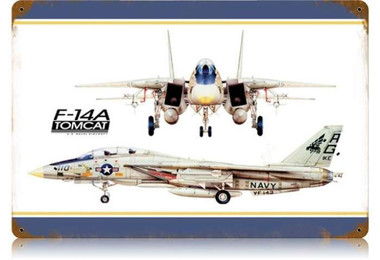 Retro Tomcat Metal Sign 18 x 12 Inches