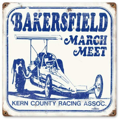 Vintage March Meet Metal Sign 12 x 12 Inches