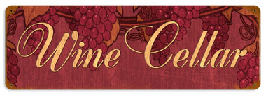 Retro Wine Cellar Metal Sign 24 x 8 Inches