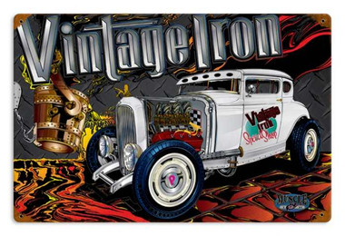 Vintage Rat Rod Vintage Iron Metal Sign 12 x 18 inches