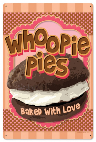 Retro Whoopie Pies Metal Sign 16 x 24 Inches