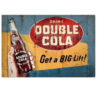 Retro Double Cola Metal Sign 36 x 24 Inches