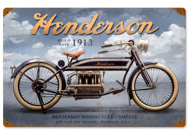 Retro Henderson Clouds Metal Sign 18 x 12 Inches