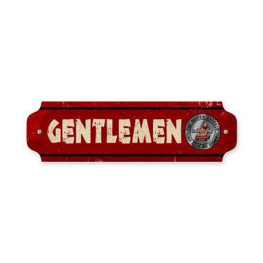 Retro Gentlemen Metal Sign 12 x 3 Inches