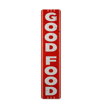 Retro Good Food Metal Sign 6 x 28 Inches