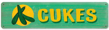 Retro Cukes Metal Sign 20 x 5 Inches