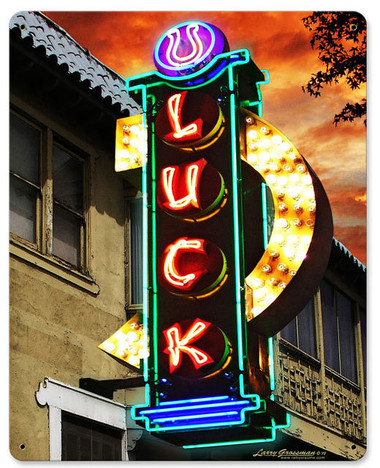 Good Luck Metal Sign 12 x 15 Inches