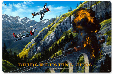 Bridge Busting Metal Sign 18 x 12 Inches