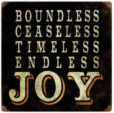 Endless Joy Vintage Metal Sign 12 x 12 Inches