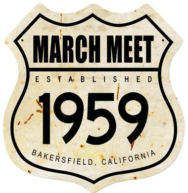 March Meet 1959 Shield Metal Sign 15 x 15 Inches
