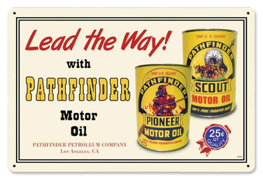Retro Pathfinder Oil Metal Sign 18 x 12 Inches