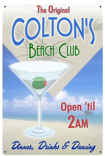 Pacific Beach Club Metal Sign - Personalized 12 x 18 Inches