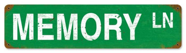 Retro Memory Lane Metal Sign 20 x 5 Inches