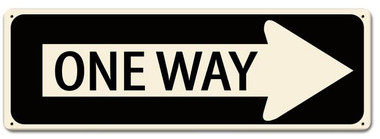 One Way Metal Sign 24 x 8 Inches