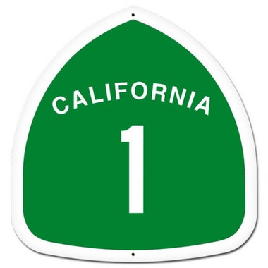 Retro California Custom Shape Metal Sign 16 x 16 Inches