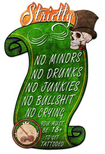 Strictly No Metal Sign 20 x 30 Inches
