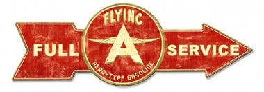 Full Service Flying A Arrow Metal Sign 32 x 11 Inches