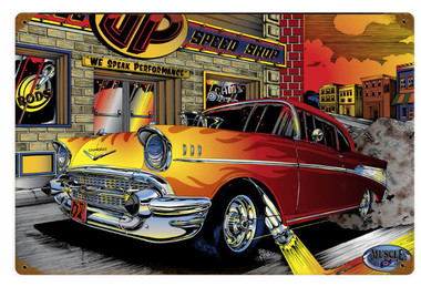 Speed Shop Metal Sign 18 x 12 Inches