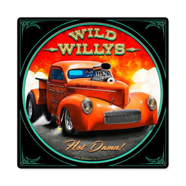 Wild Willys Metal Sign 12 x 12 Inches