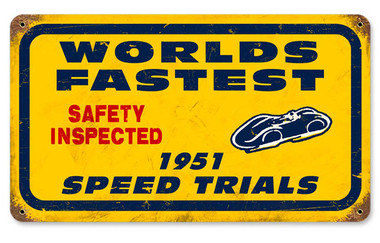 Bonneville Speed Trials Metal Sign 14 x 8 Inches