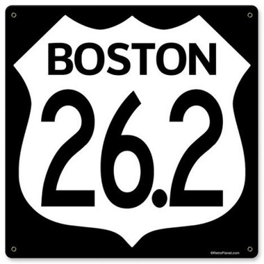 Vintage Marathon Boston Metal Sign 12 x 12 Inches