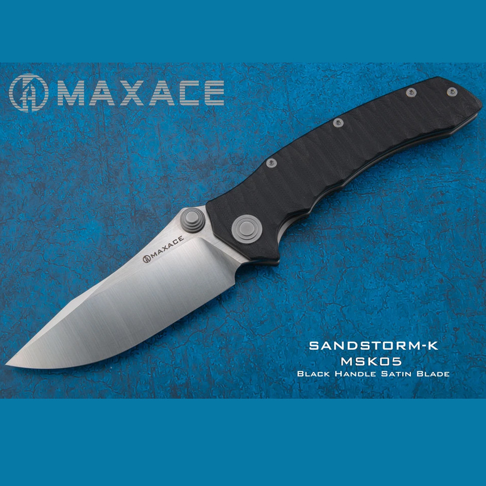 Maxace Knives Sandstorm K MSK05 | Black G-10 & Satin | Knifeworks