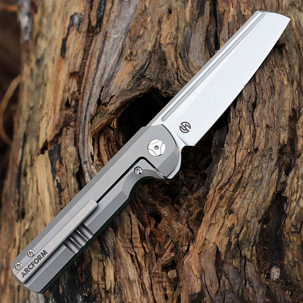 Arcform Slimfoot Folding | Titanium + Green G10 | Knifeworks