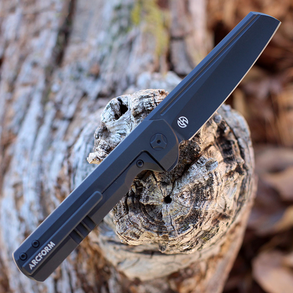 Arcform Darcfrom Slimfoot Folding | Black Ti + Gray G10 | Knifeworks