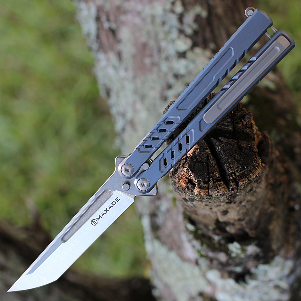 Maxace Pelican-M Balisong | Blue MCPM02 | Knifeworks